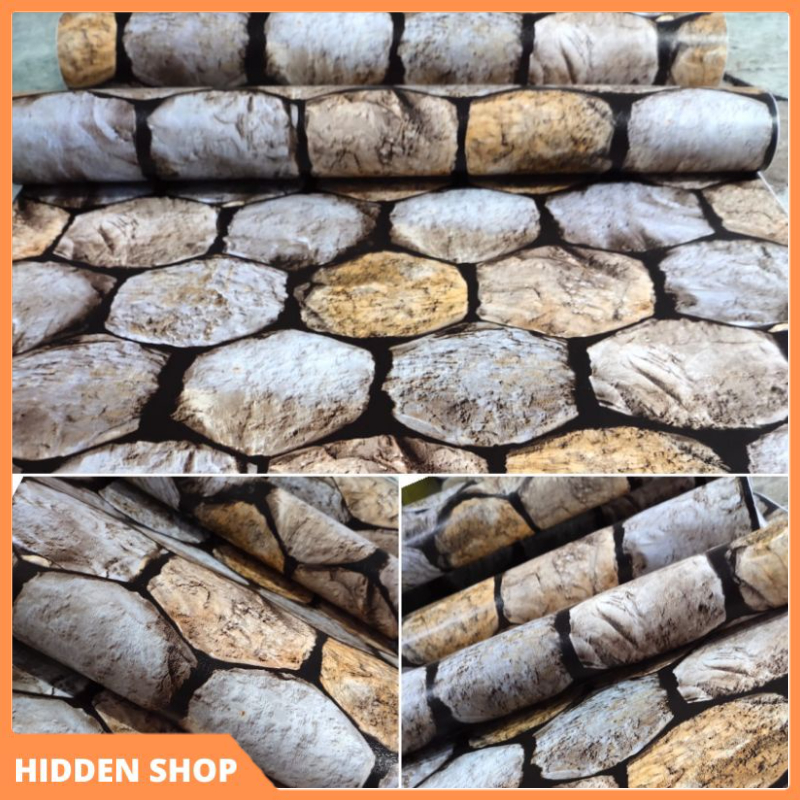 Jual Wallpaper Sticker Dinding Batu Kali Batu Alam 3D Ruang Tamu Modern ...