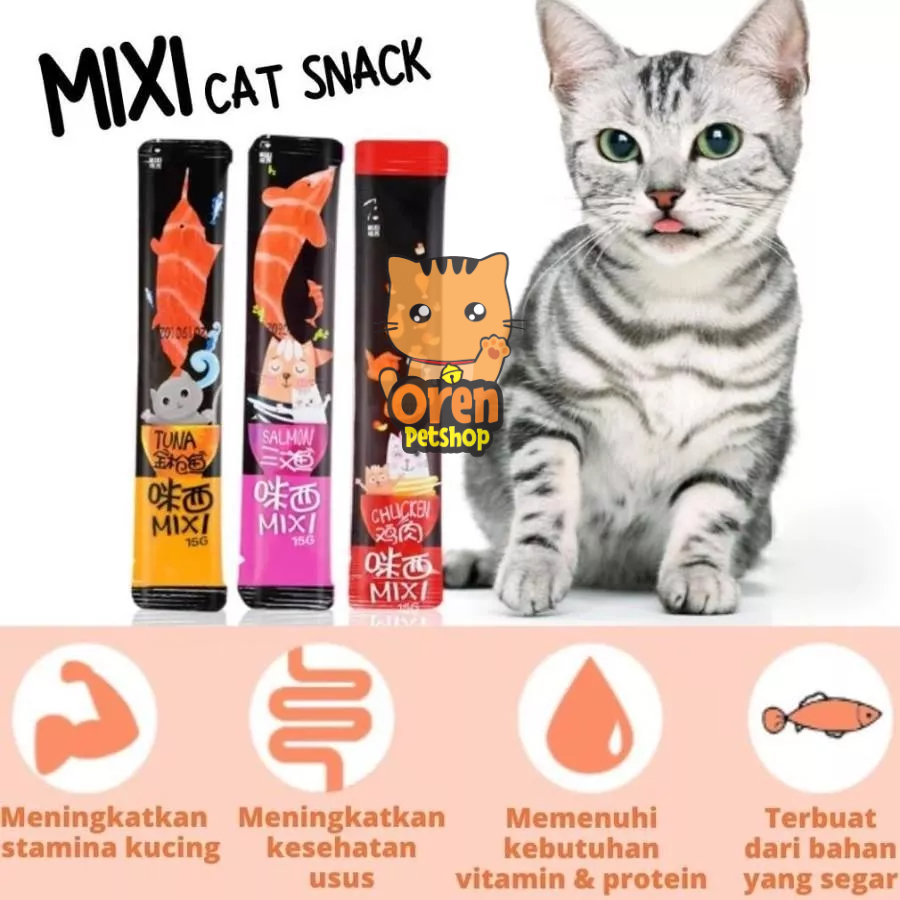 Jual MIXI Cat Treats Creamy 15g Cemilan Basah Cat Snack Wet Food ...