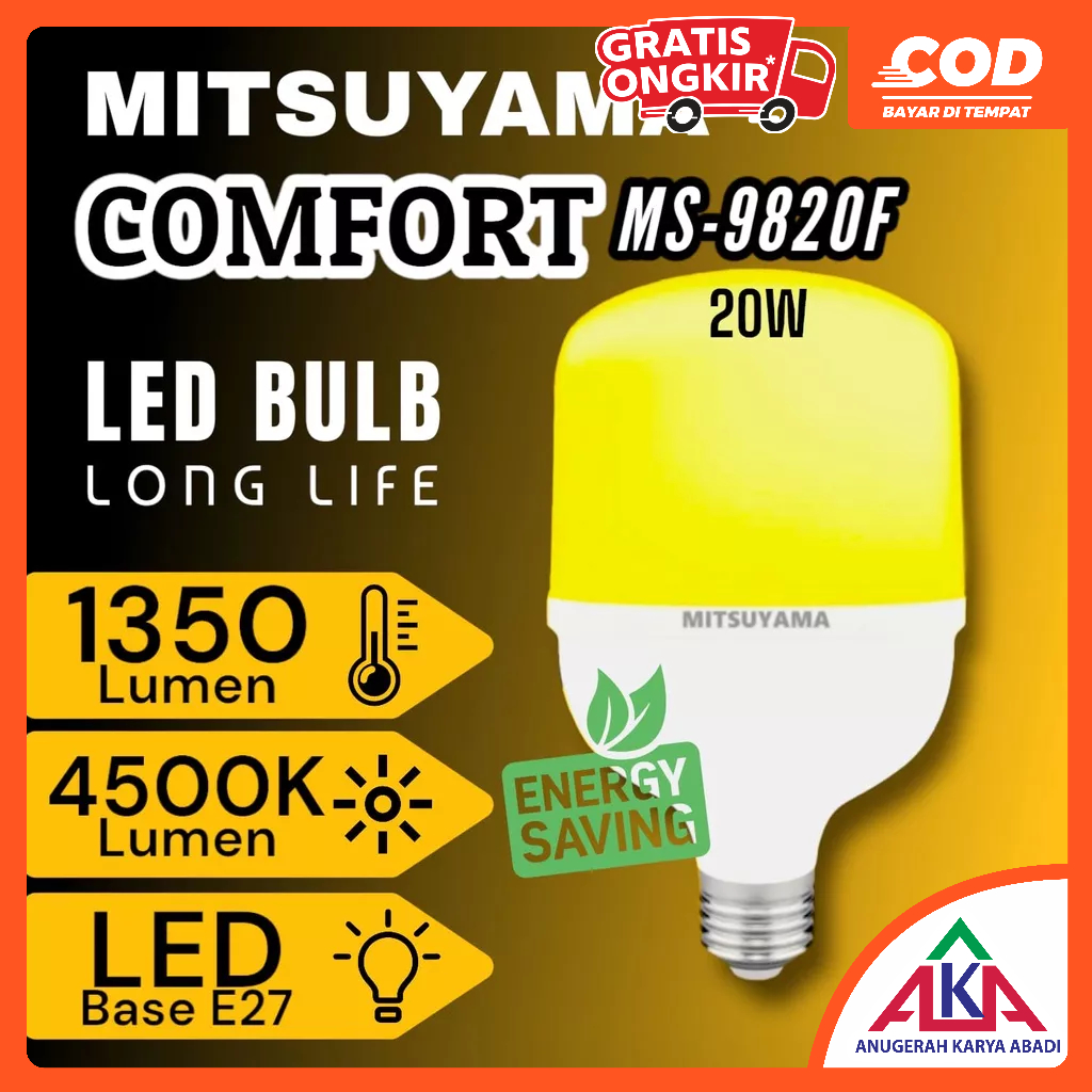 Jual Bohlam lampu LED MITSUYAMA Comfort Series 5 - 20 Watt Warm White SNI | Shopee Indonesia