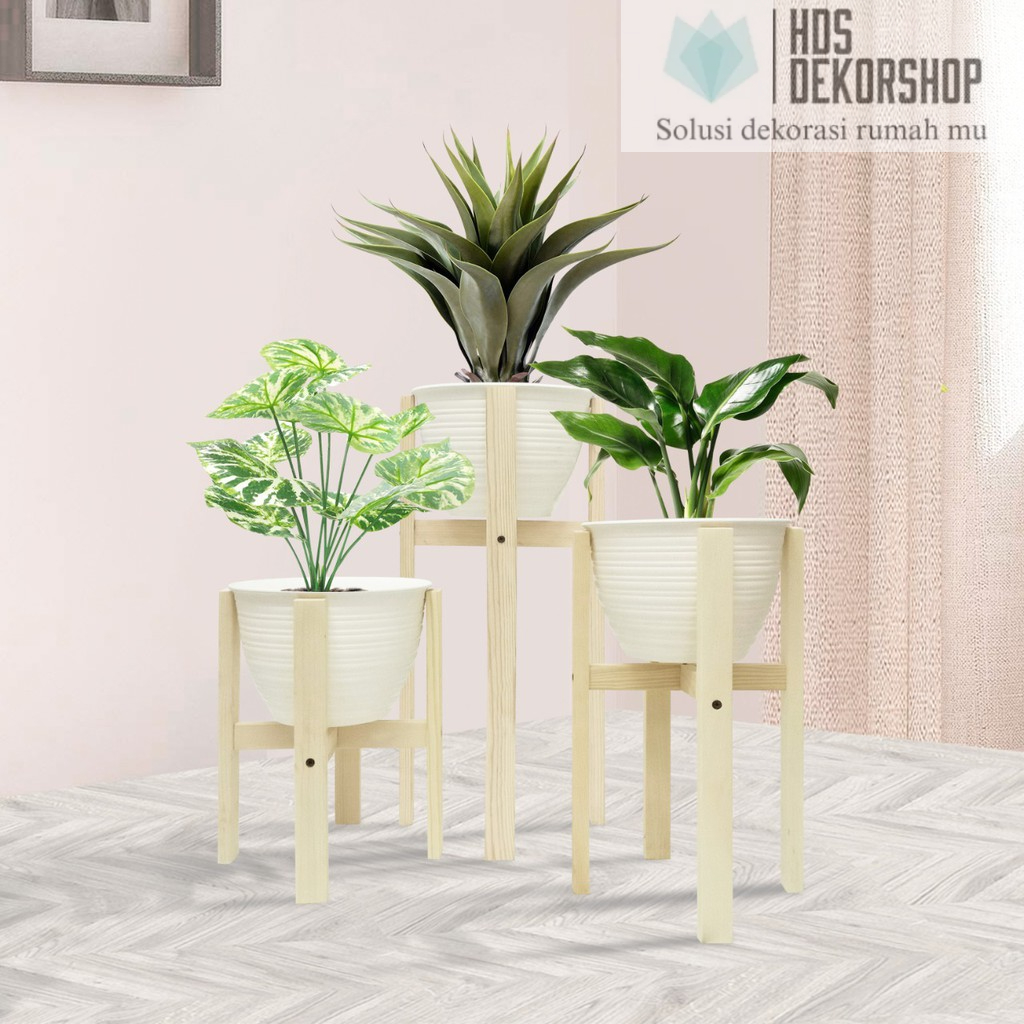 Jual RAK TANAMAN RAMAN putih pot holder tempat pot tanaman hias hiasan ...