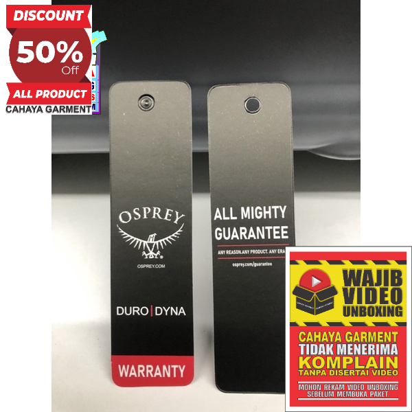 Jual OSPREY LABEL HANG TAG PREMIUM CO 1X DI KIRIM 600PCS | Shopee Indonesia