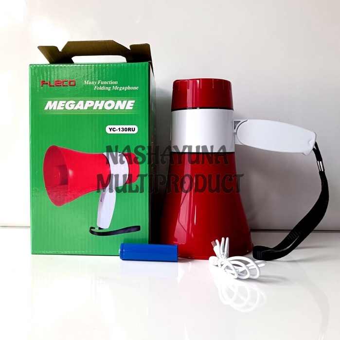 Jual MEGAPHONE/PENGERAS SUARA FLECO YC-130RU GRATIS BATRAI DAN CAS MANY ...