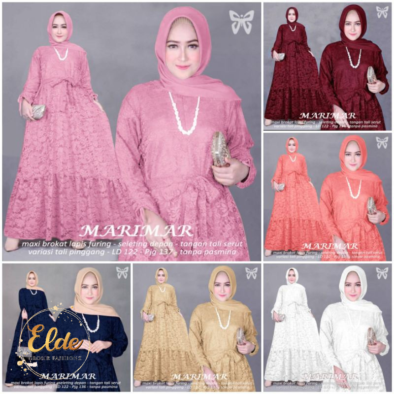 Jual ELDE 5 - Marimar JUMBO DRESS L - XL - 3XL - 5XL Maxi GAMIS BRUKAT ...