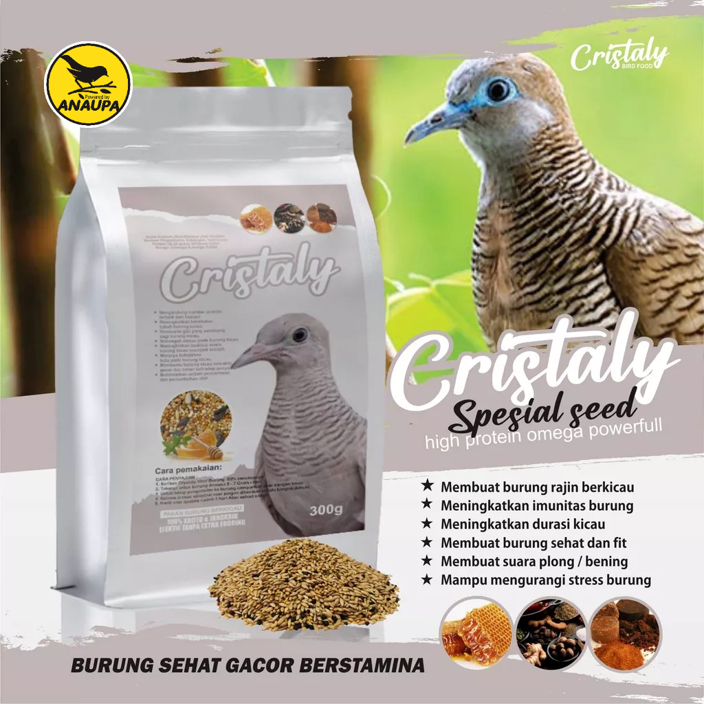 Jual PAKAN BURUNG PERKUTUT CRISTALY SEED SEHAT GACOR 300G | Shopee ...