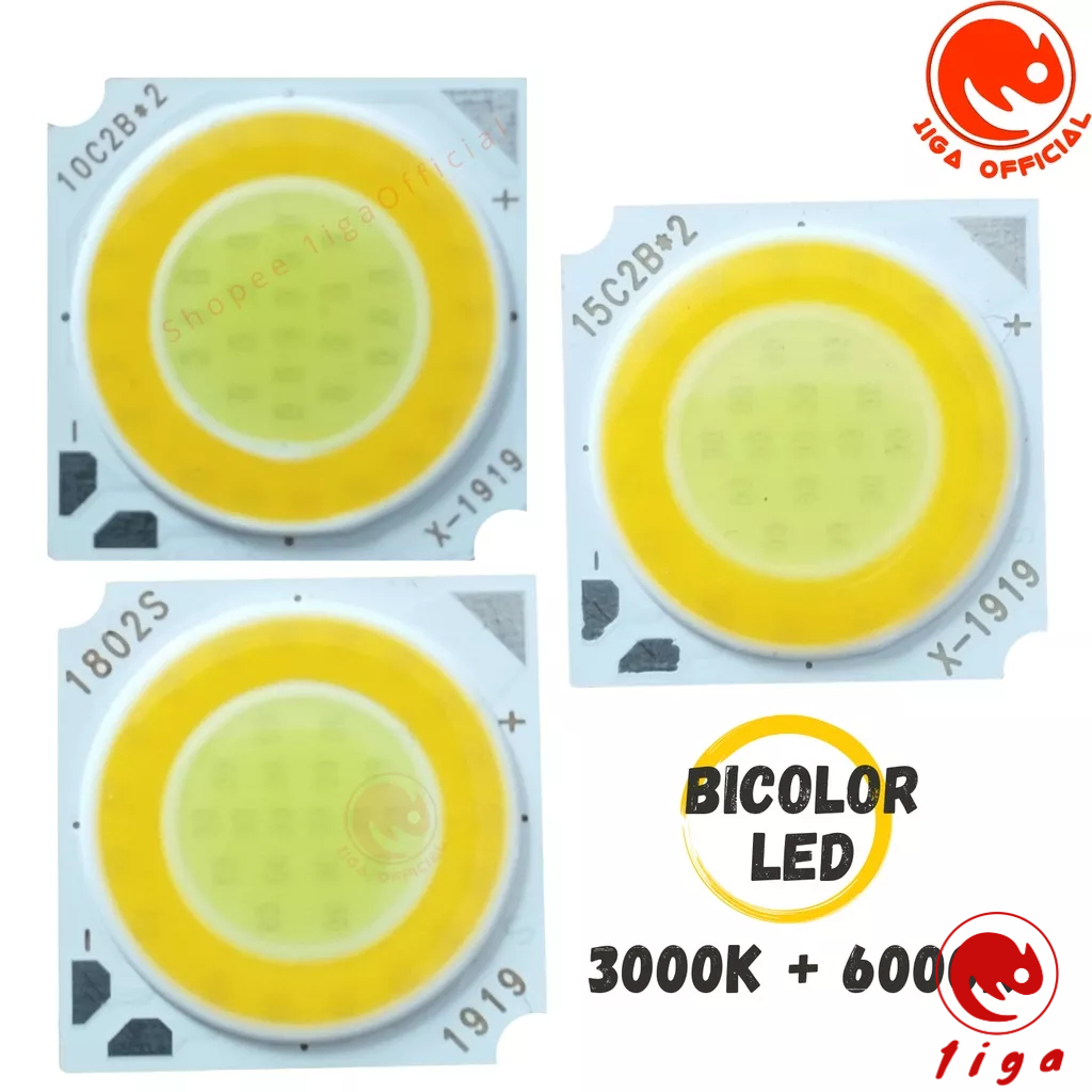 Jual Mata Lampu LED 2 Warna - COB LED 10W 15W 18W - BiColor High Power ...
