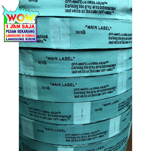 Jual OFF WHITE SLIP LABEL WOVEN BORDIR COTTON PREMIUM CO 1X DIKIRIM ...