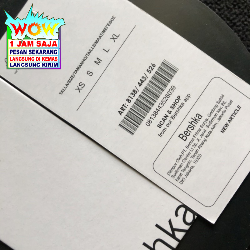 Jual BERSHKA BARCODE SUPER PREMIUM SUPER TEBAL 800GSM CO 1X DI KIRIM ...