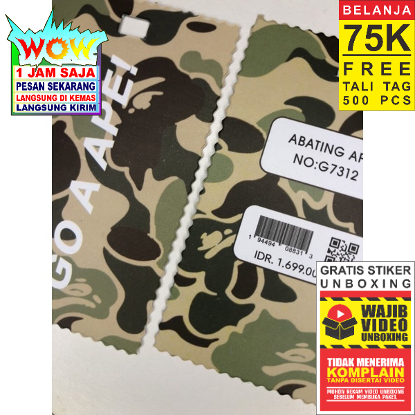 Jual BAPE PRICE TAG HANGTAG BARCODE SUPER PREMIUM CO 1X DI KIRIM 600PCS ...