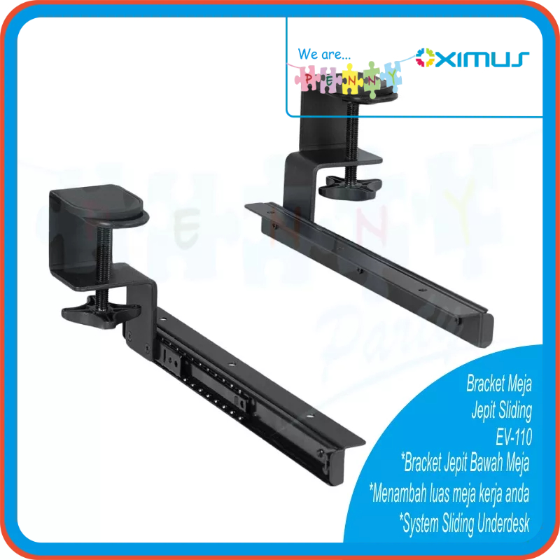 Jual Bracket Meja Jepit Sliding Desk Mount Underdesk Keyboard Rail ...