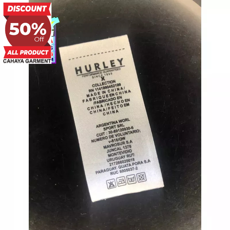 Jual HURLEY TAG WASHING TAG PREMIUM CO 1X DI KIRIM 600PCS | Shopee ...