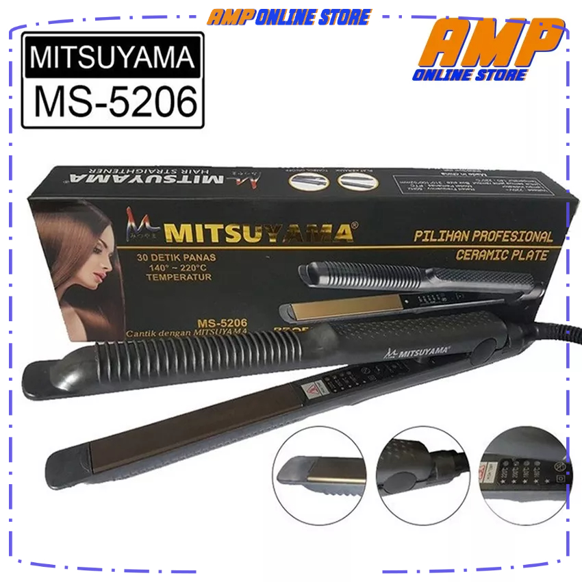 Jual Original Catok Mitsuyama Catok Rambut Keramik MITSUYAMA MS-5206 Alat Catok 2in1 Lurus dan ...