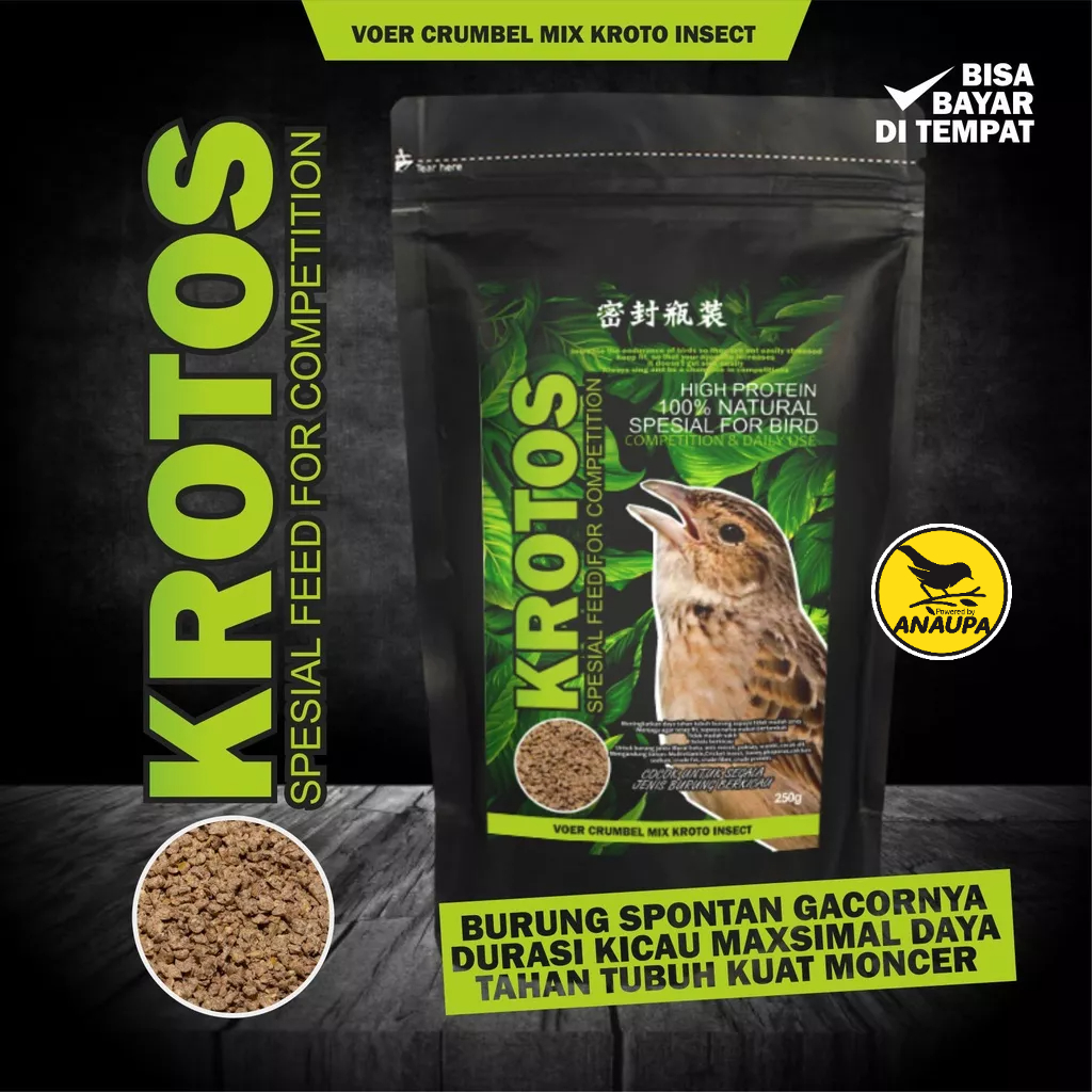 Jual KROTO VOER PAKAN BURUNG BRANJANGAN SONCA LARK SPONTAN GACOR 250G ...