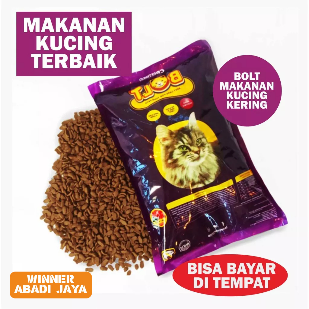 Jual MAKANAN KUCING KERING BOLT UNGU 1 KG | Shopee Indonesia