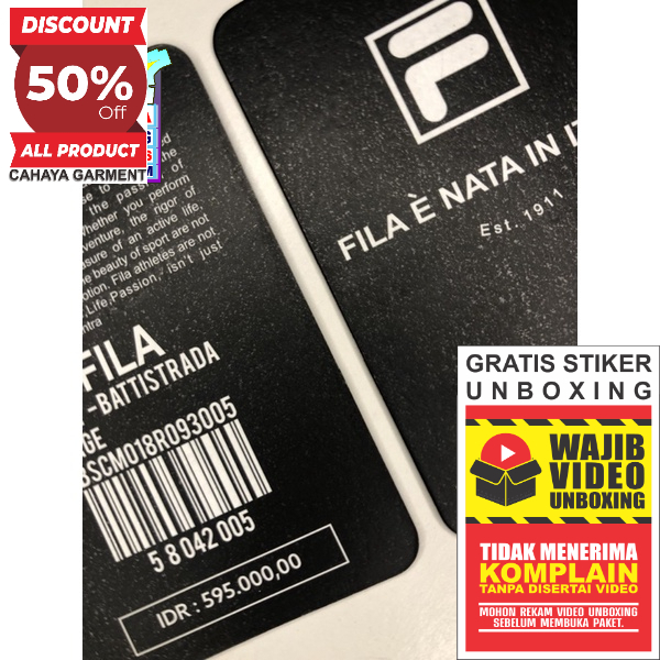 Jual FILA LABEL TAG HANGTAG SUPER PREMIUM CO 1X DI KIRIM 600PCS ...