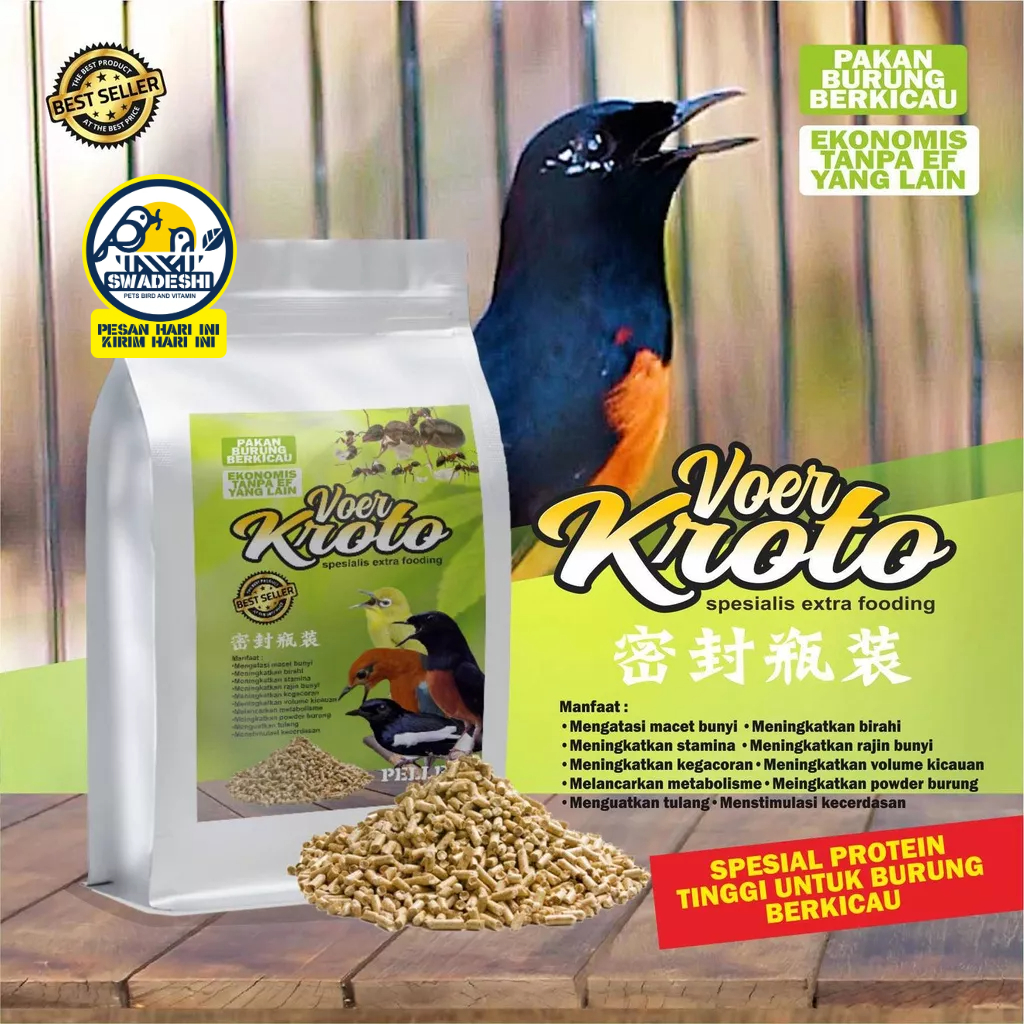 Jual MAKANAN BURUNG VOER KROTO SPESIAL MURAI SHAMA BIKIN CEPAT GACOR ...