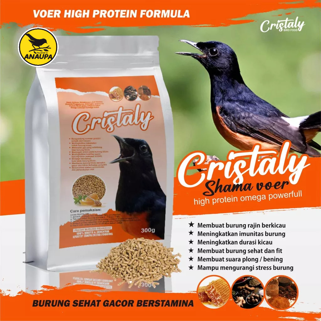 Jual PAKAN BURUNG VOER SHAMA CRISTALY SHAMA VOER - HIGH PROTEIN 300G ...