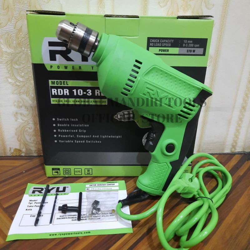 Jual Mesin Bor RYU 10mm RDR 10-3RE Impact Drill RYU 10mm Original RYU ...