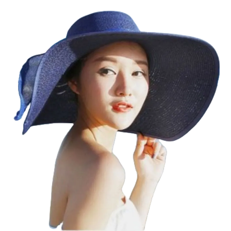 Jual Termurah NEW TOPI PANTAI LEBAR PITA / Topi pantai wanita / Topi pantai Import kualitas ...