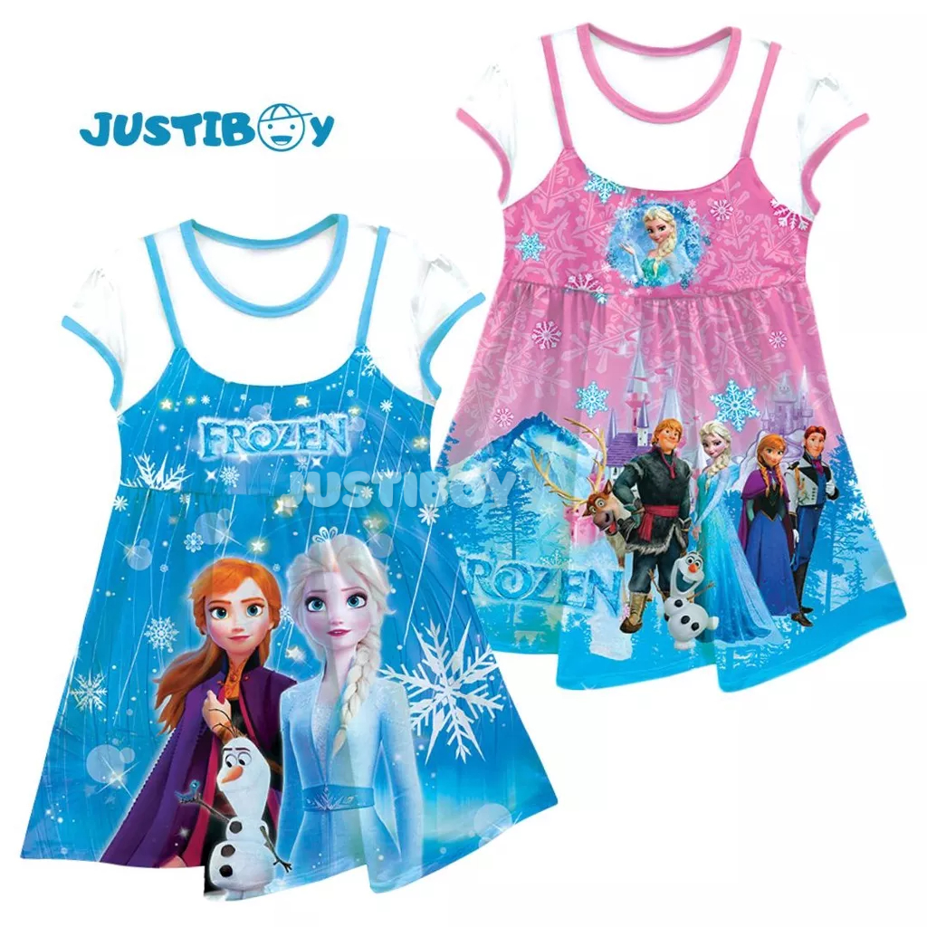 Jual Dress Anak Perempuan Frozen Umur 2 - 8 Tahun / Daster Anak Cewek ...