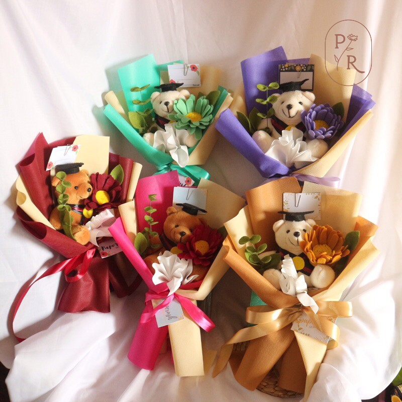 Jual PAPERUSH.ID [BF02] Buket Bunga Flanel Boneka Wisuda / Hadiah wisuda graduation perpisahan ...