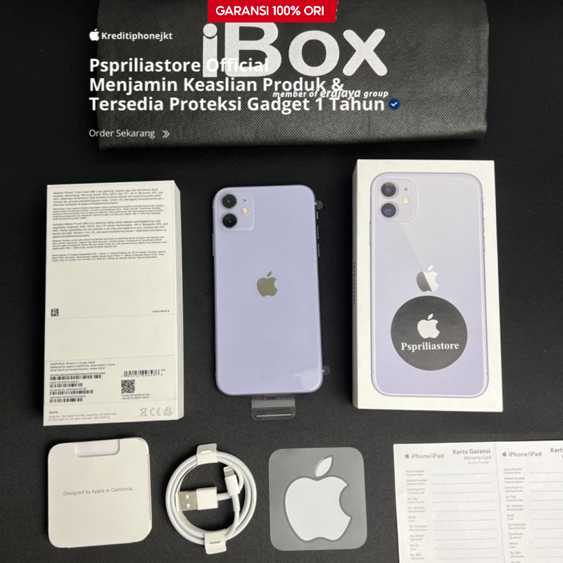 Jual IP 11 resmi ibox - 64GB - Garansi Aktif - Ungu - Lilac - Purple ...