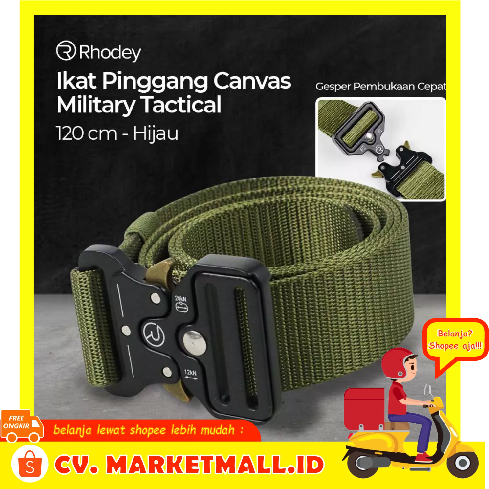 Jual Market Mall - Sabuk Tactical Canvas Militer 120cm Kuat Tahan Lama ...