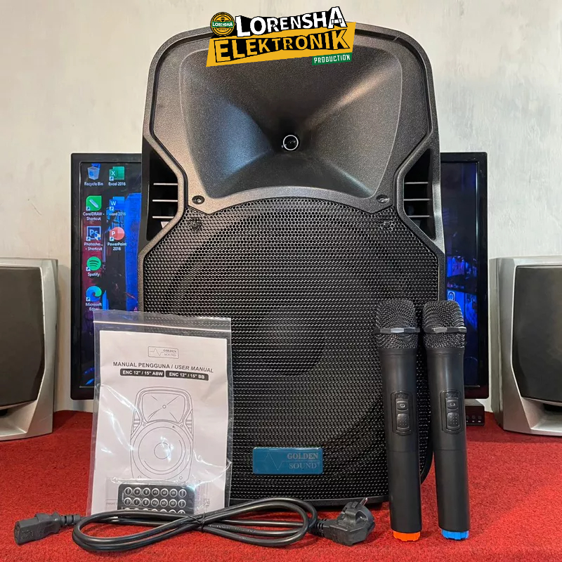Jual Speaker Portable 12 Inch Golden Sound ENC 112 EBW | Shopee Indonesia