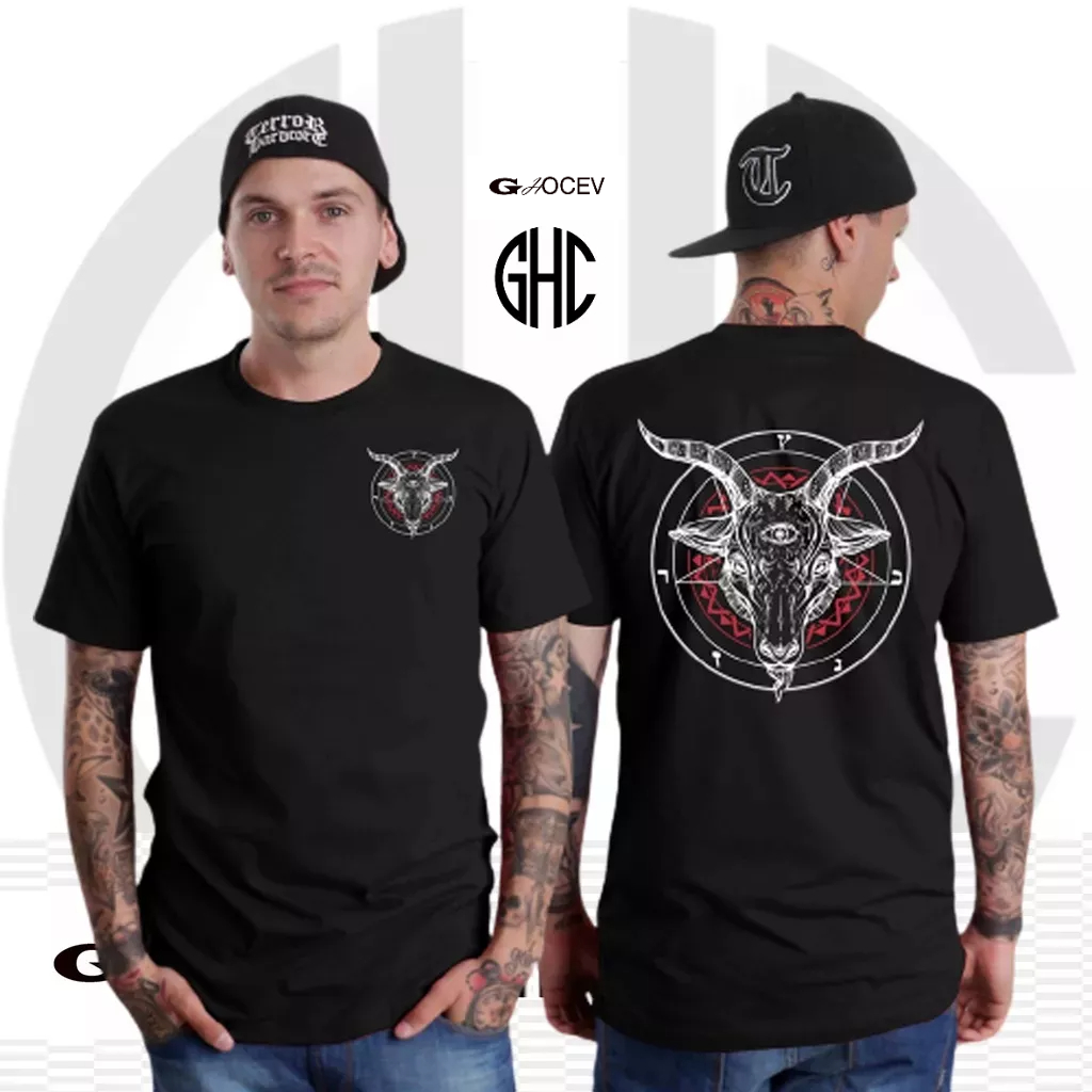 Jual Kaos Pria Distro Satanic Disturbia Hail Satan Praise Tshirt ...