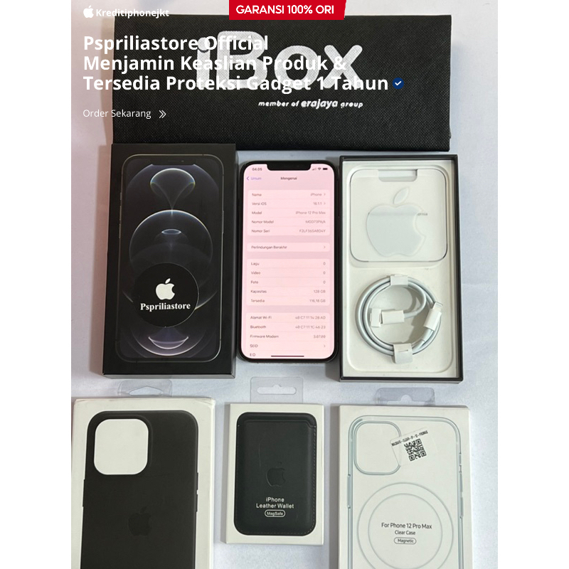 Jual iphone 12 pro max 128GB ibox Like New Mulus Lengkap Fullset -Original | Shopee Indonesia