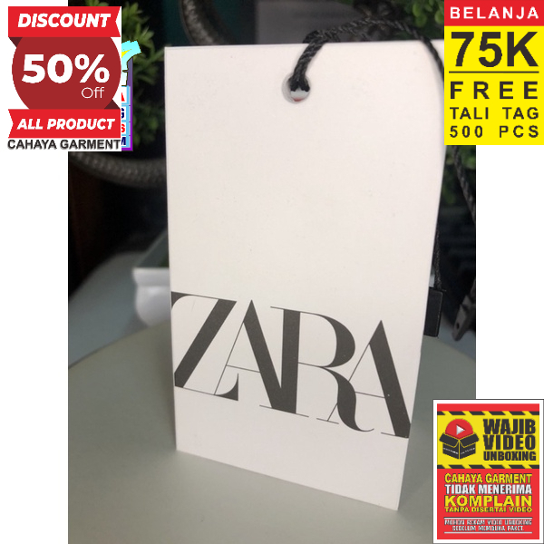 Jual ZARA TAG CETAK TIMBAL BALIK NO PRICE/TANPA HARGA /BARCODE HERE ...
