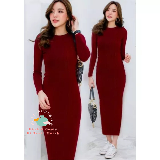 Jual DRES RAJUT PANJANG KNIT // DRESS RAJUT PANJANG PANJANG // LONG DRES RAJUT PANJANG // LONG ...