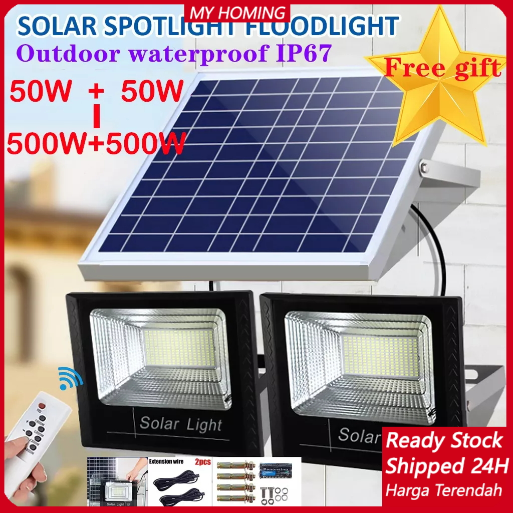 Jual 【Harga Minimum】COD 1000Watts Solar Light Lampu Panel Surya Tenaga ...