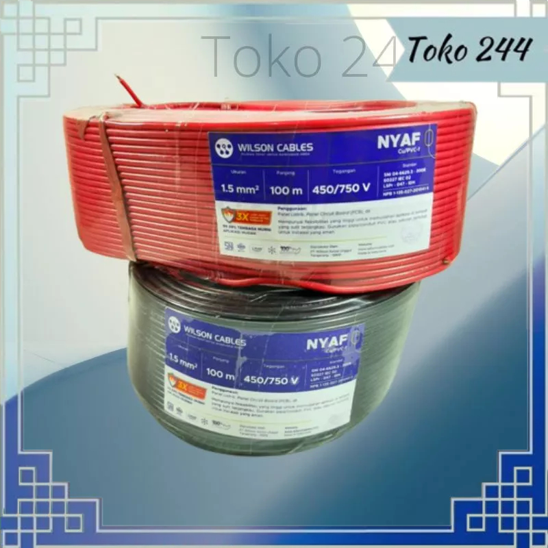 Jual Kabel Listrik Wilson Tunggal NYAF 1x1,5mm Serabut Tembaga Murni SNI PerMeter | Shopee Indonesia