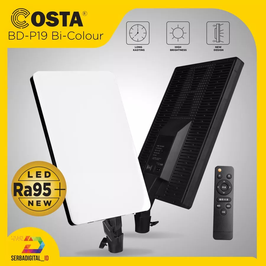 Jual COSTA DB-P19 Bi-Colour Fill Light LED Lampu Video 100W With Remote ...