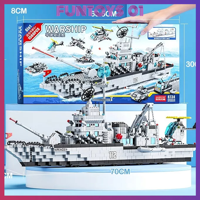 Jual 1560Pcs Mainan Bricks kapal induk besar Edukasi Mainan anak Laki ...