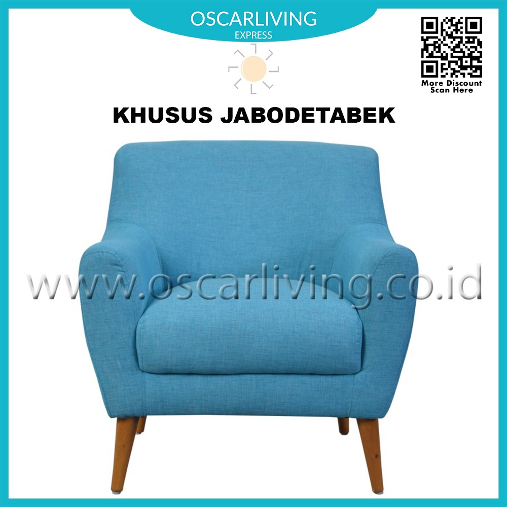 Jual Sofa Isabel 1 Seater - Biru - KHUSUS JABODETABEK | Shopee Indonesia