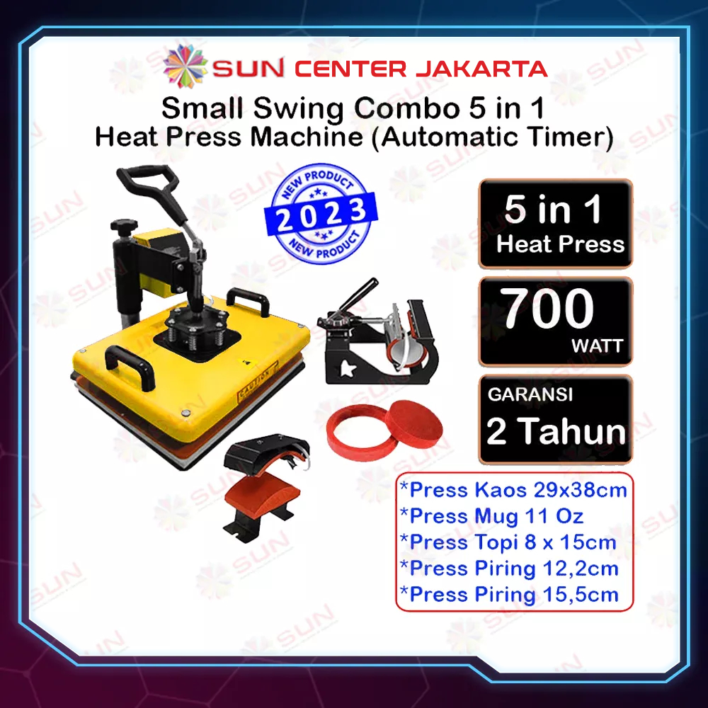 Jual Mesin Press Sablon Swing 500 Watt Combo 29x38 cm All in One 3 in 1 ...