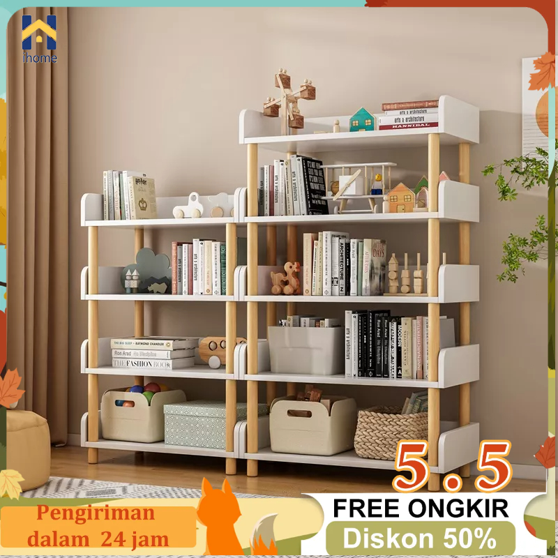 Jual IH Rak Buku Minimalis 6 susun Lemari Buku Kayu Serbaguna Susun ...