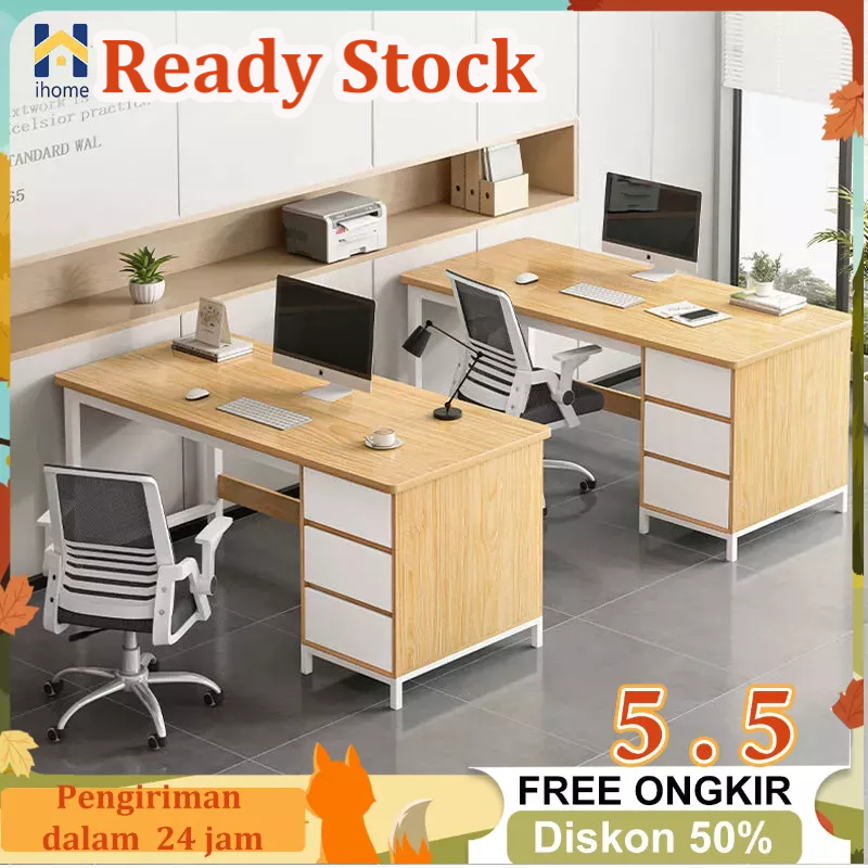 Jual IH 140CM Meja Kantor Serbaguna Meja Belajar Dengan Laci Meja Kerja ...