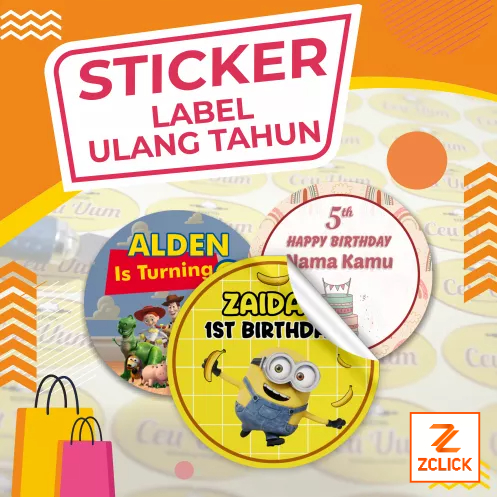 Jual STIKER LABEL/CETAK STIKER LABEL/BIRTHDAY STICKER CUSTOM/STIKER ...