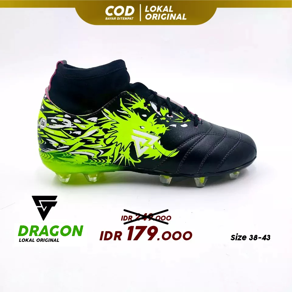 Jual Sepatu Sepak Bola High Boot Keren Gaztruz Dragon Stabilo Hitam ...