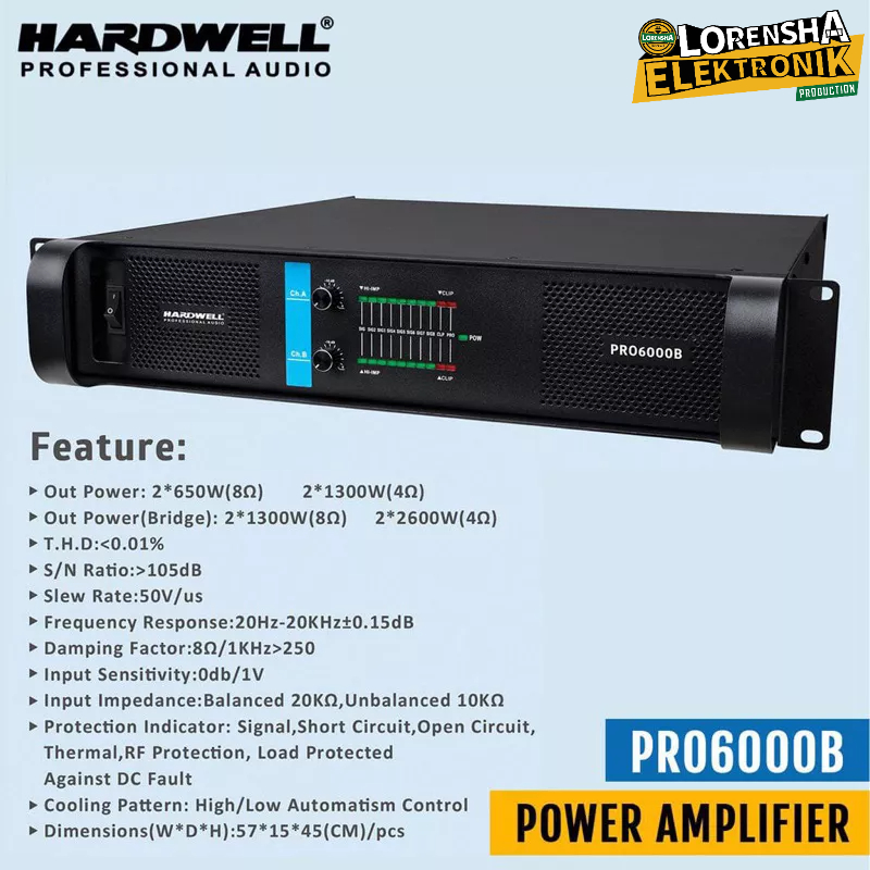 Jual Power Amplifier Hardwell PRO 6000B ORIGINAL | Shopee Indonesia