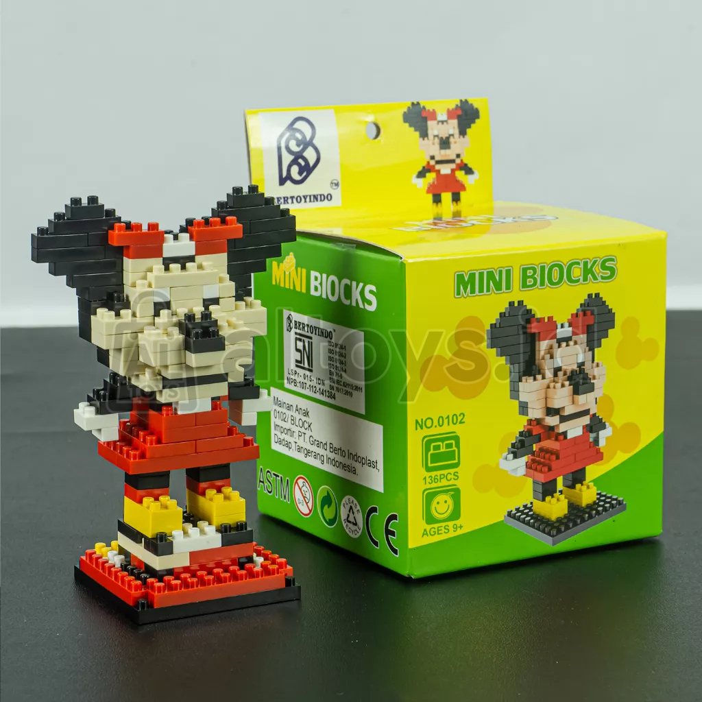 Jual Balok Mini Brick Karakter Nicky Mouse Mainan Susun Balok NO.0102 ...
