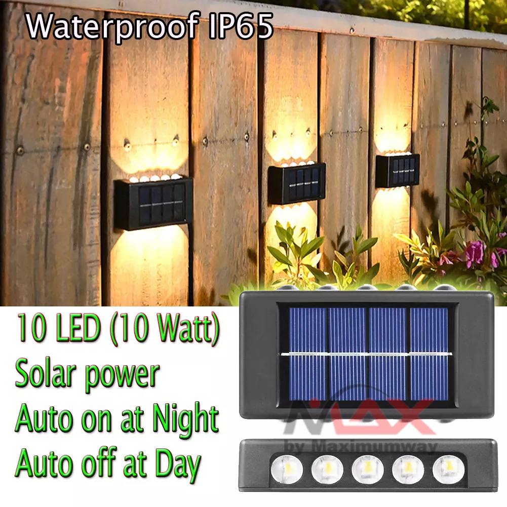 Jual TaffLed Lampu pagar Tenaga Surya 10 LED Warm White Anti Air ...