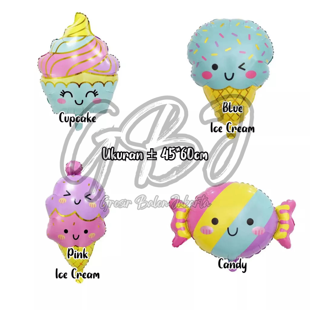Jual Balon Foil JUMBO Sweet Tooth / BULAT Permen / Es krim (Candy ...