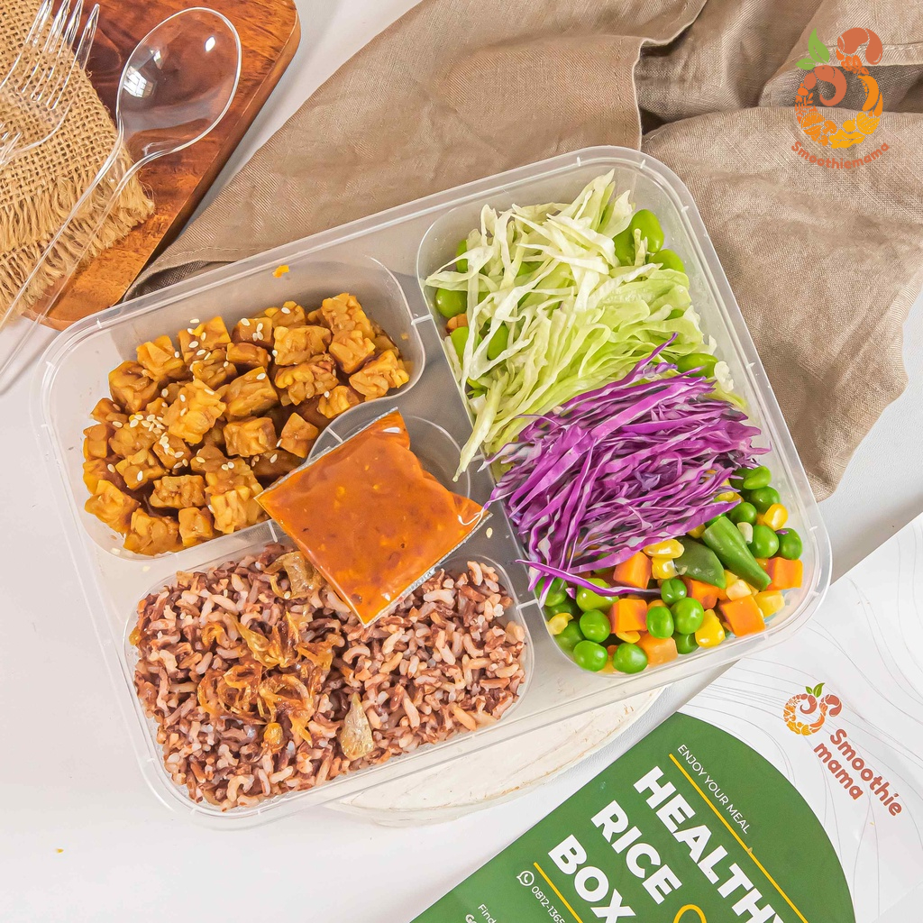 Jual SMOOTHIEMAMA Nasi Box Healthy Rice Bowl VEGE Healthy 24oz | Shopee ...