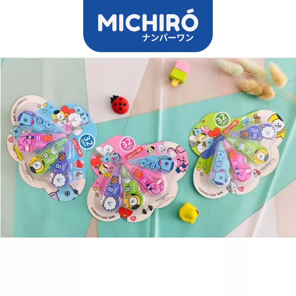 Jual Michiro 1 pack isi 4 pcs Correction Tape BTS / Correction Tape BTS ...