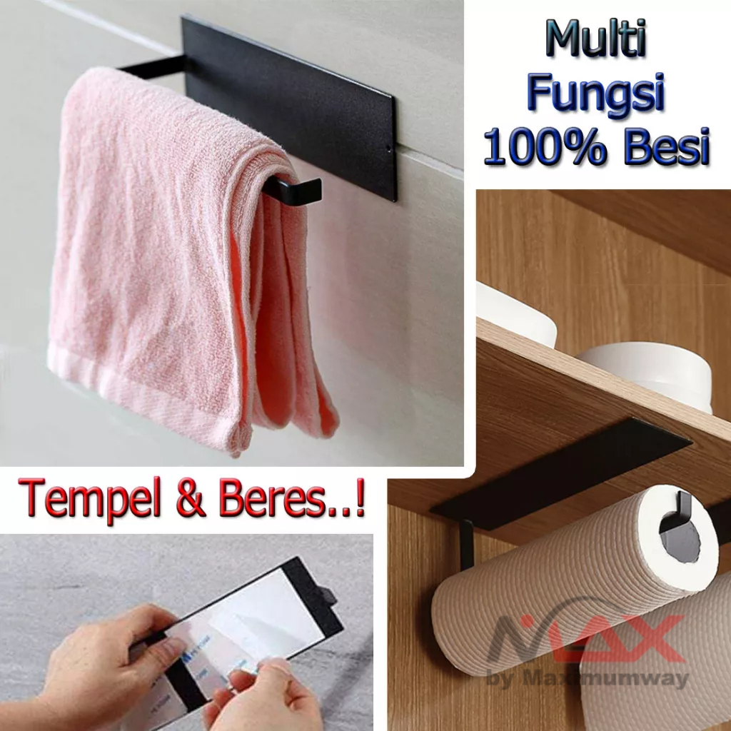 Jual HOUSEEN Gantungan Tisu Roll Gulung Multifungsi cantelan handuk dan ...