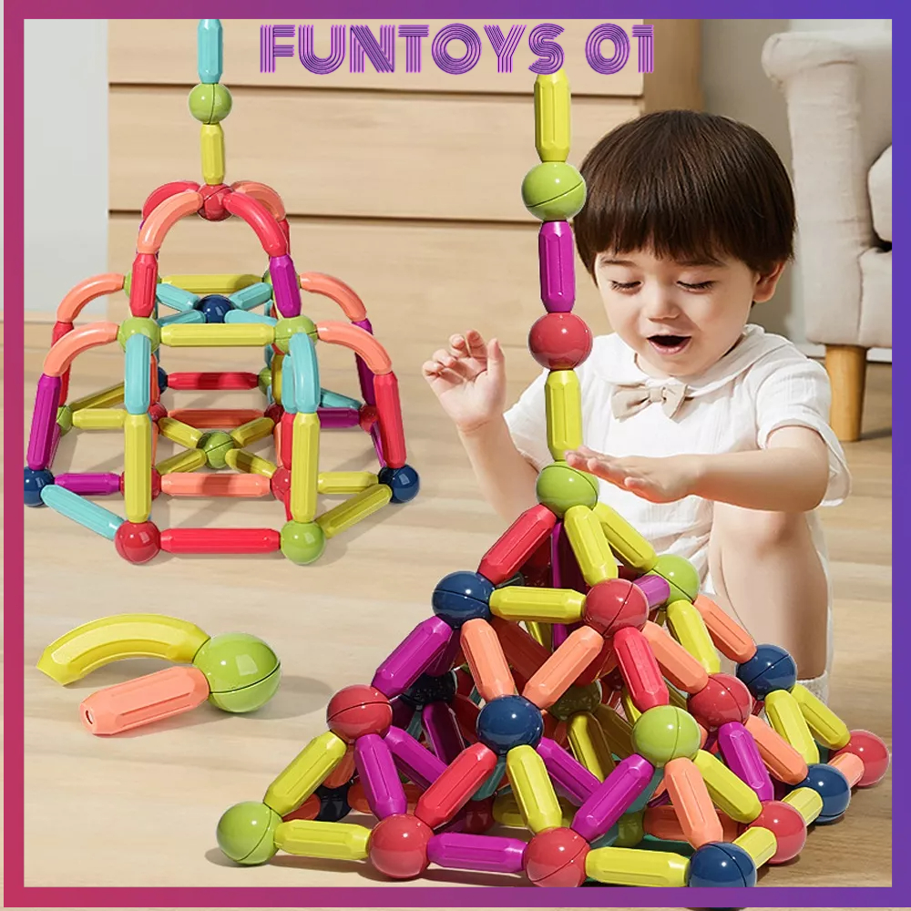 Jual Magnetic Sticks 25 42 64 88 100 Pcs Magnet Stick & Ball Magnet Bar ...