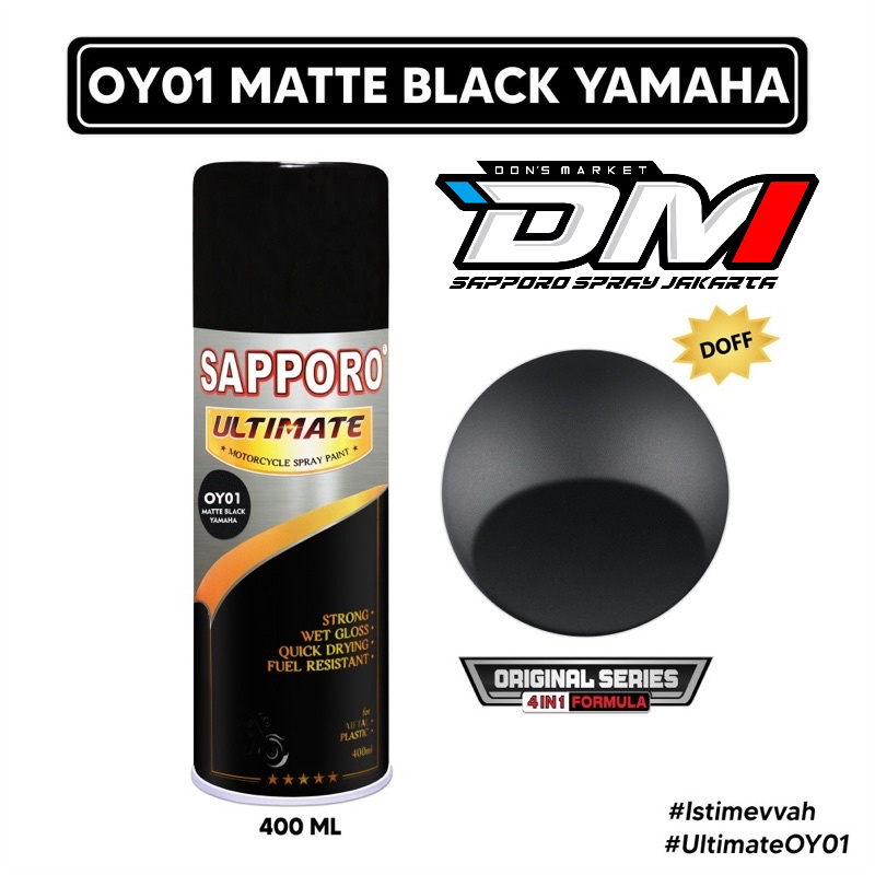Jual Sapporo Ultimate Matte Black Yamaha OY01 400 ml | Shopee Indonesia